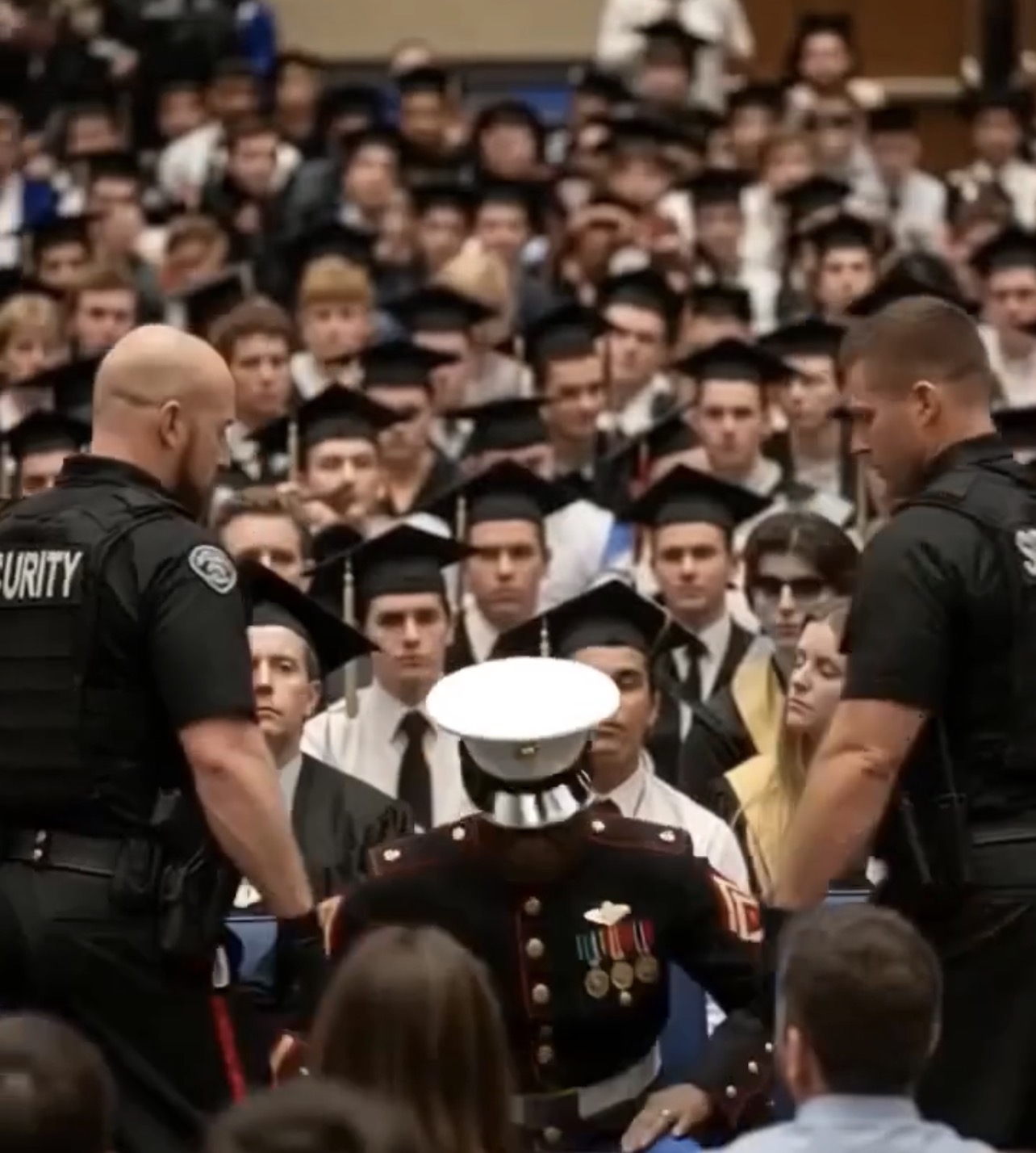 Two guards confronted a marine at his son’s graduation — what followed ...